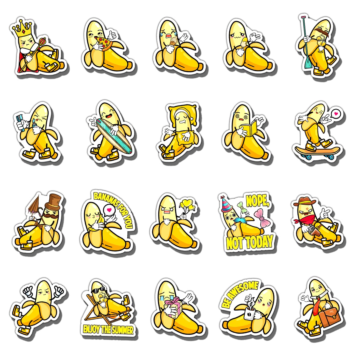 Amazon.com: 20 Pack pcs Cute Fruits Banana Stickers for Water Bottles ...