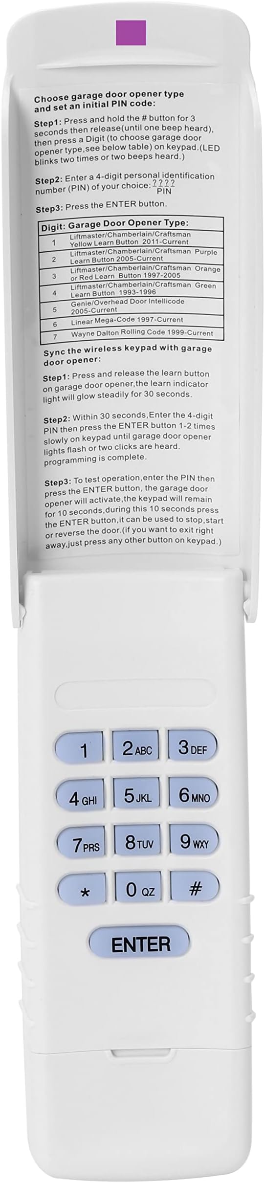 Chamberlain 940D Wireless, Keyless Entry System, 315 MHz - Garage Door ...