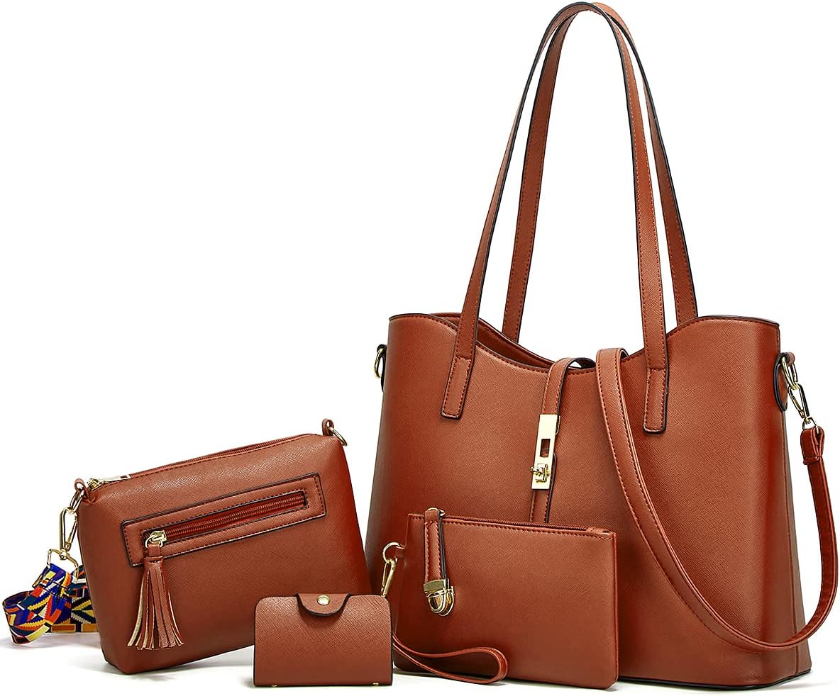 Amazon.com: YTL Women Fashion PU Leather Handbag+Shoulder Bag+Purse ...