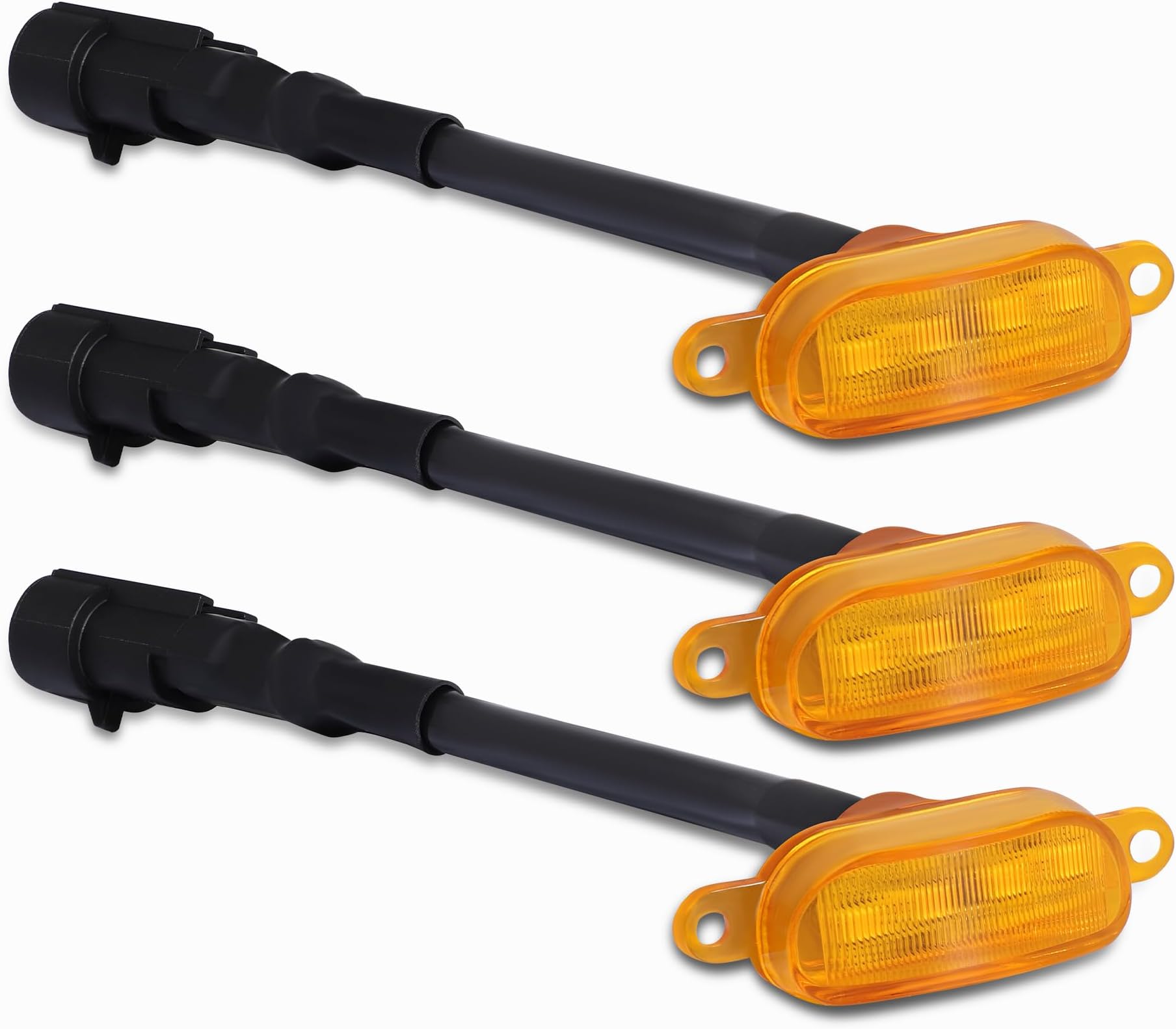 Amazon.com: Jenuo Front Grille Lights 3PCS 4LED Amber Marker Light Fit ...