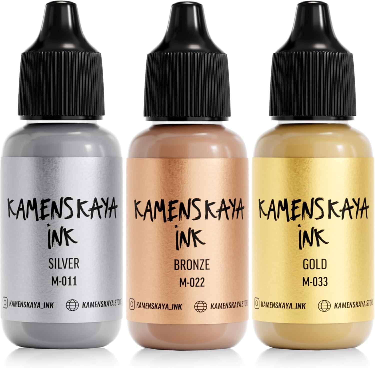 Amazon.com: KAMENSKAYA Metallic Alcohol Ink Set - Silver, Bronze, Gold ...