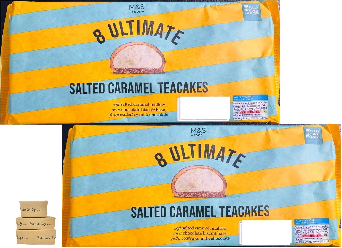 Marks & Spencer Salted Caramel Teacakes Biscuits 297g M&S Food - 2 Pack ...
