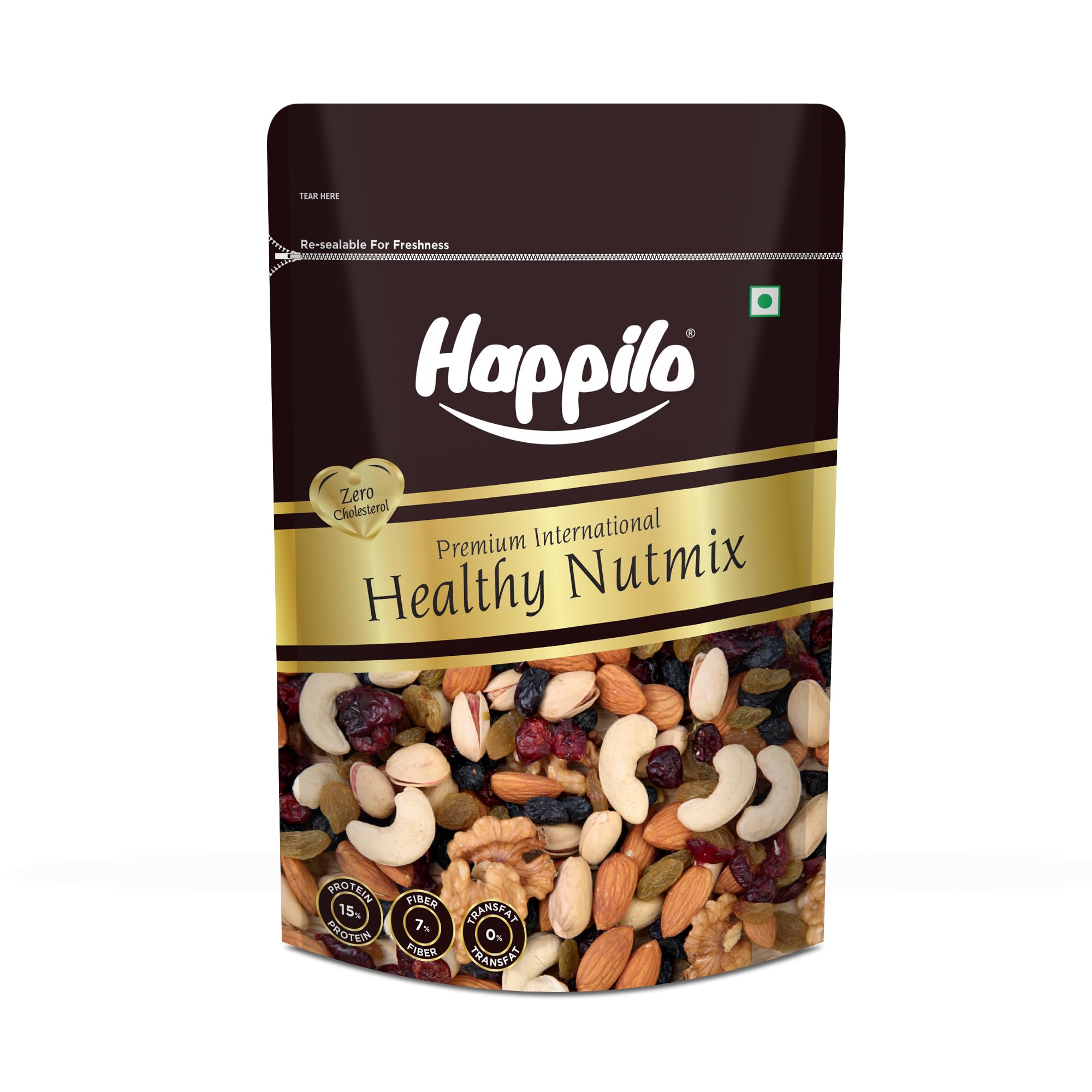 Happilo Premium International Healthy Nutmix 200g, Dried Almonds, Black ...