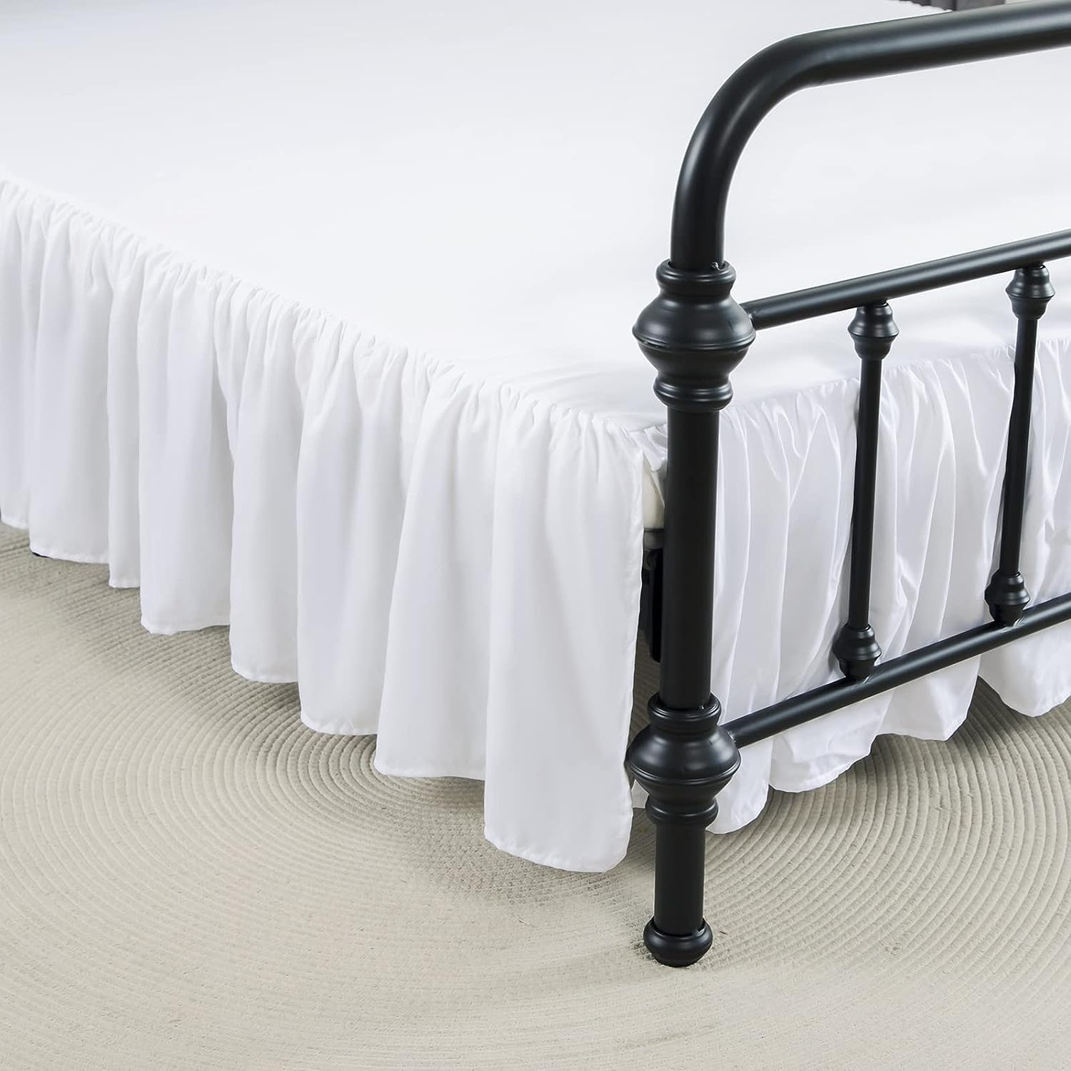 Amazon.com: Ruffled Bed Skirt with Split Corners-Dust Ruffle - 21" Drop ...