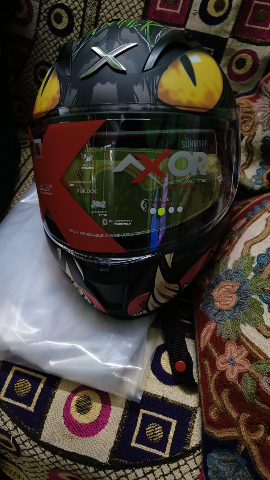 Axor Helmets Street Panther Helmet (Black Grey, Large) : Amazon.in: Car ...