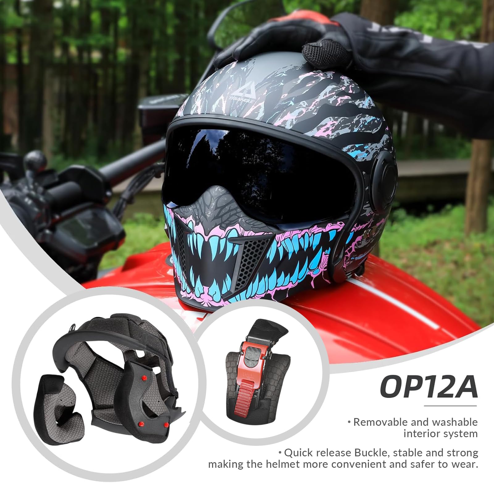 Snapklik.com : TRIANGLE Full Face Motorcycle Helmets,Off-Road Motocross ...