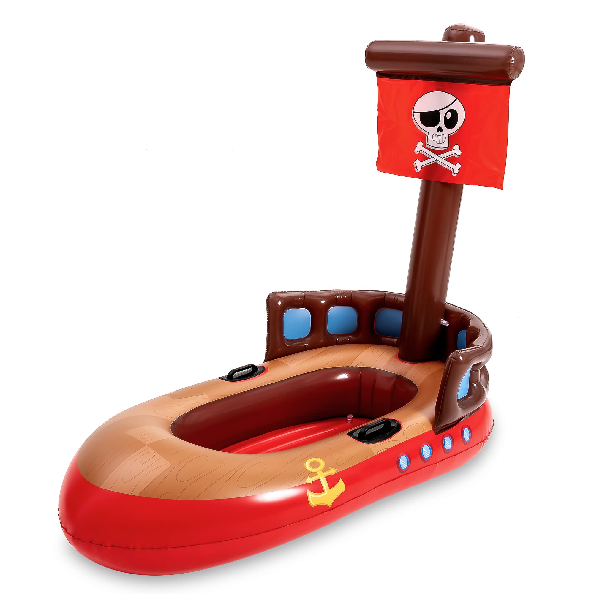 Buy Sloosh Inflatable Pirate Boat Pool Floats Raft for Kids Ride-on ...