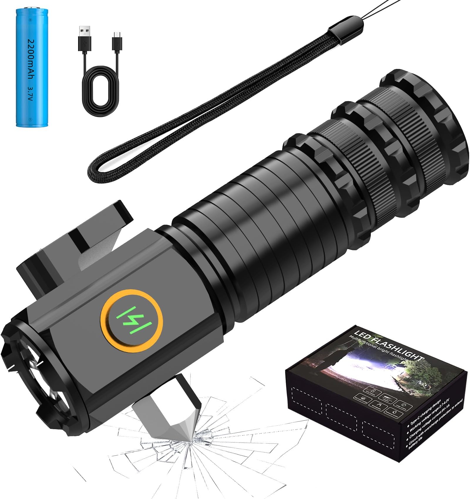 Torcia Led Potente Professionale, Mini Torcia Ricaricabile Alta Potenza ...