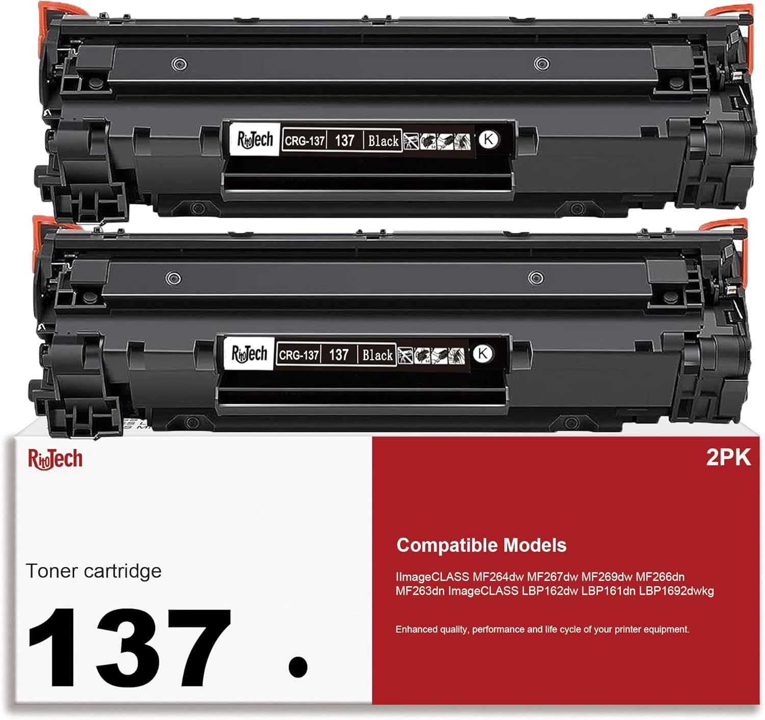 137 Black Toner Cartridge,( with Chip ) Compatible Replacement for ...