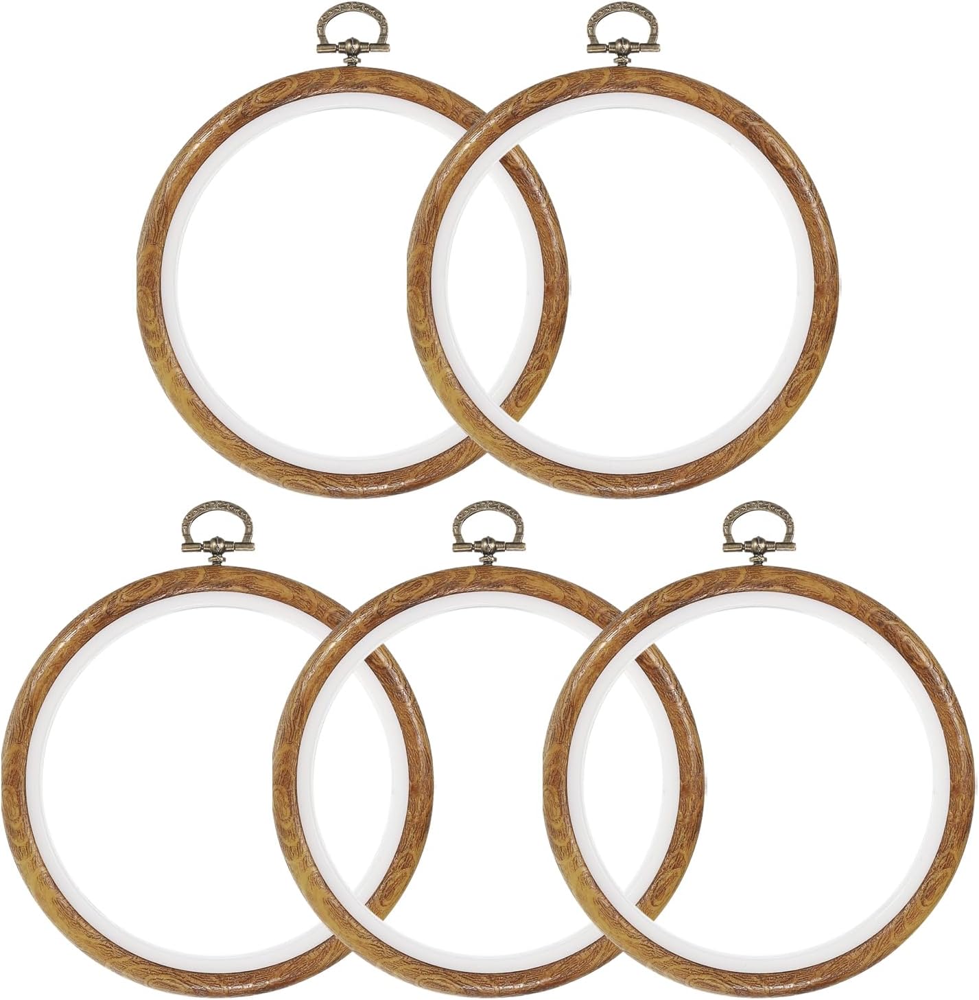 Amazon.com: YOKIVE 5 Pcs Embroidery Hoops Frame, 12cm Round Cross ...