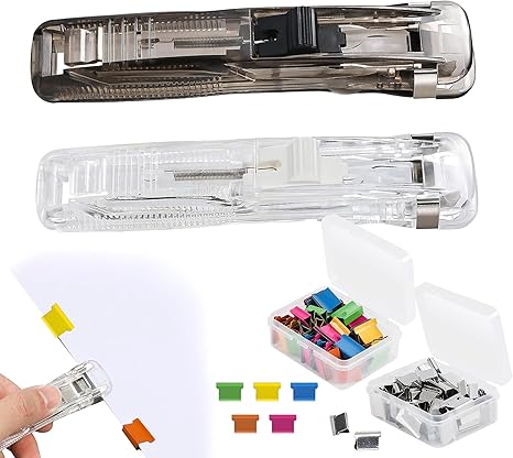 102pcs Clam Clip Dispenser with 100 Portable Mixed Color Refill Clips ...