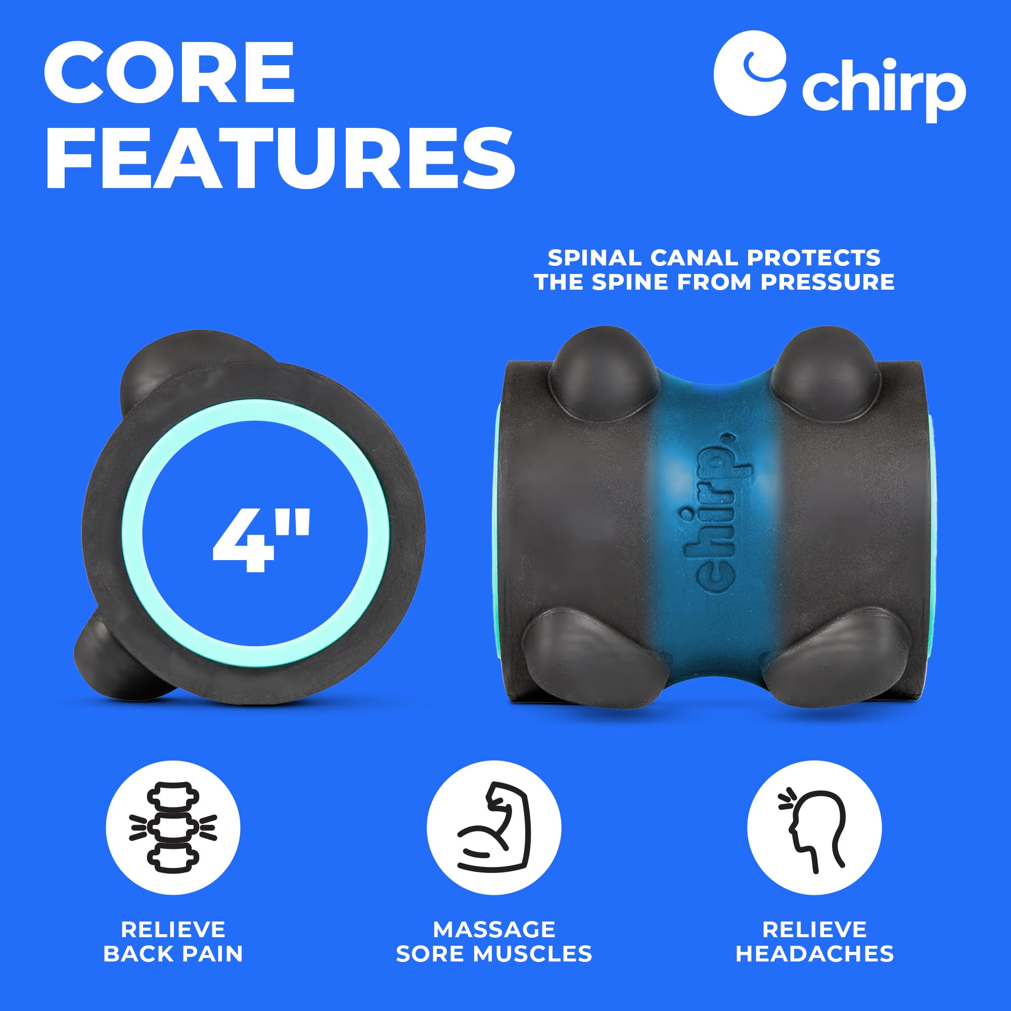 Snapklik.com : Chirp Wheel XR Massage Roller For Neck & Headache Relief ...