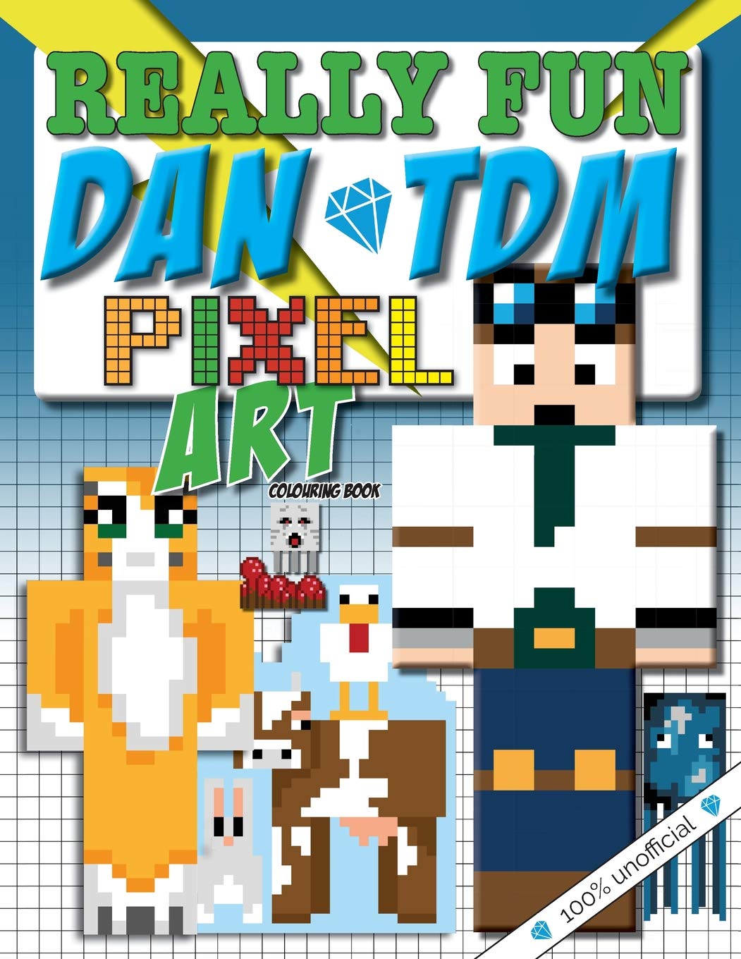 Buy Really Fun Dan TDM Pixel Art colouring book. 100% UNOFFICIal: Cool ...