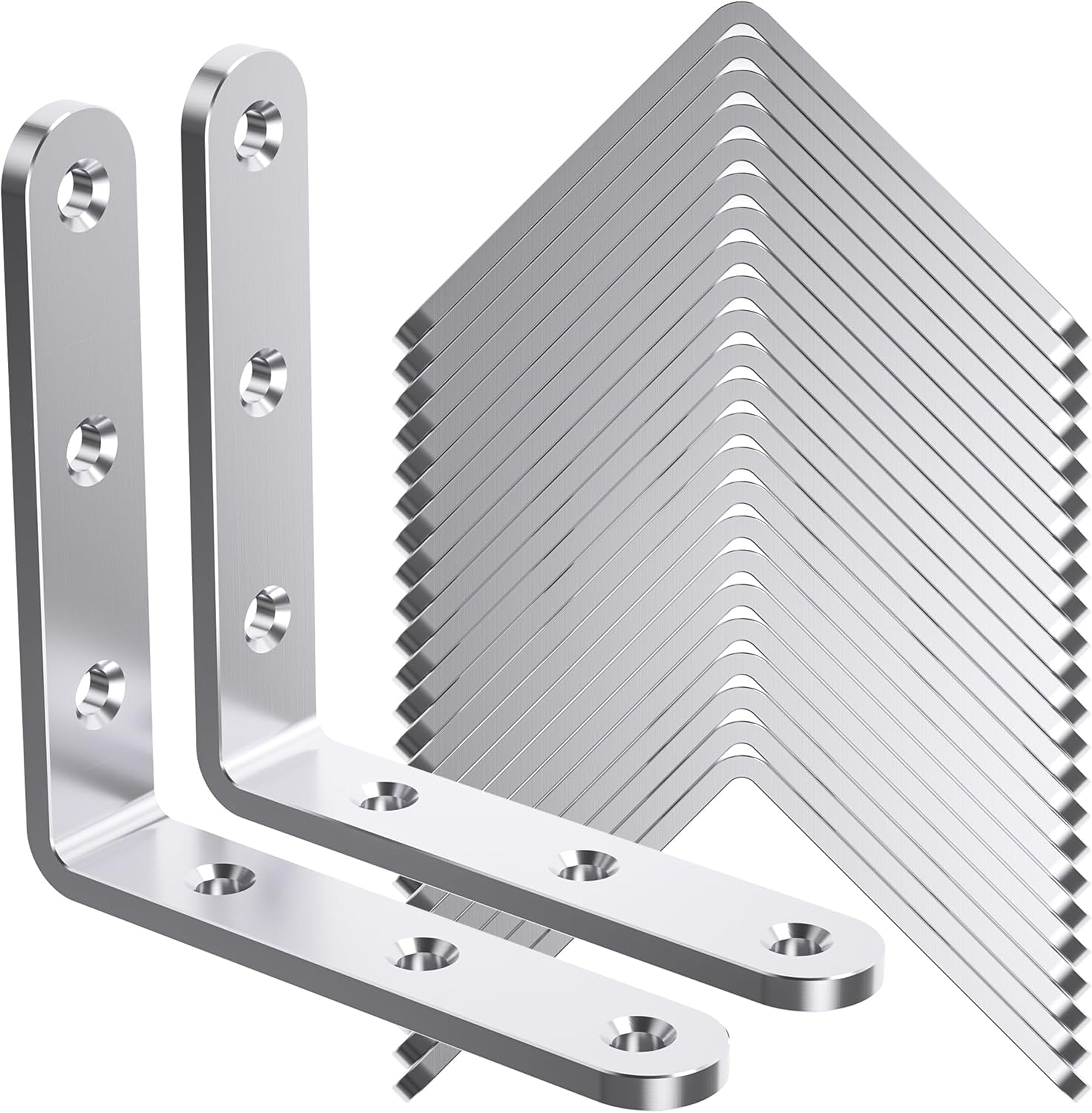 Amazon.com: 25Pcs Stainless Steel Angle Brackets, 3”x 3” Heavy Duty ...