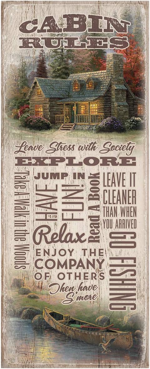 Amazon.com: BLACK FOREST DECOR Canoe Cabin Rules Wood Sign : Home & Kitchen
