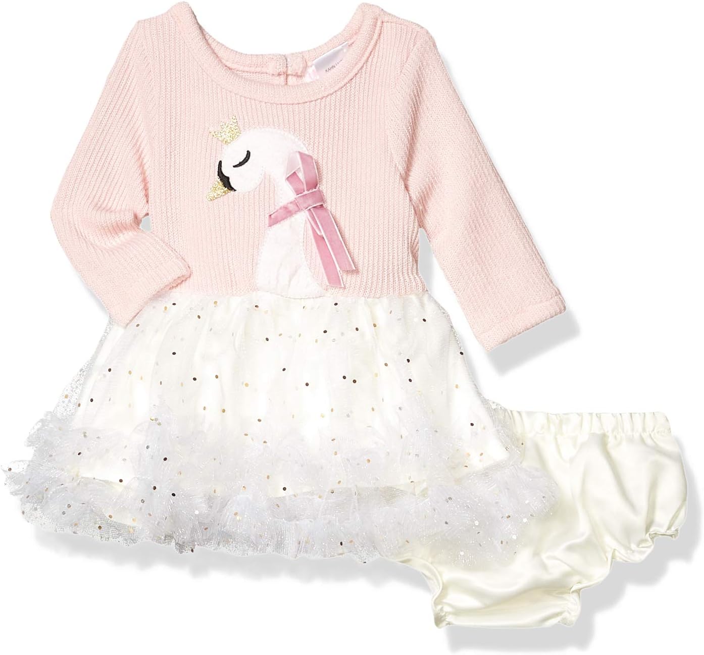 Amazon.com: Youngland Baby Girls' Pink Swan Sweater Knit Tutu Mesh ...