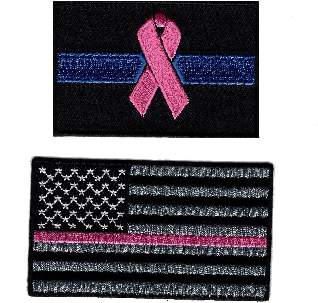 Amazon.com: USA Flag Thin Pink Line Breast Cancer Flag Awareness Bundle ...