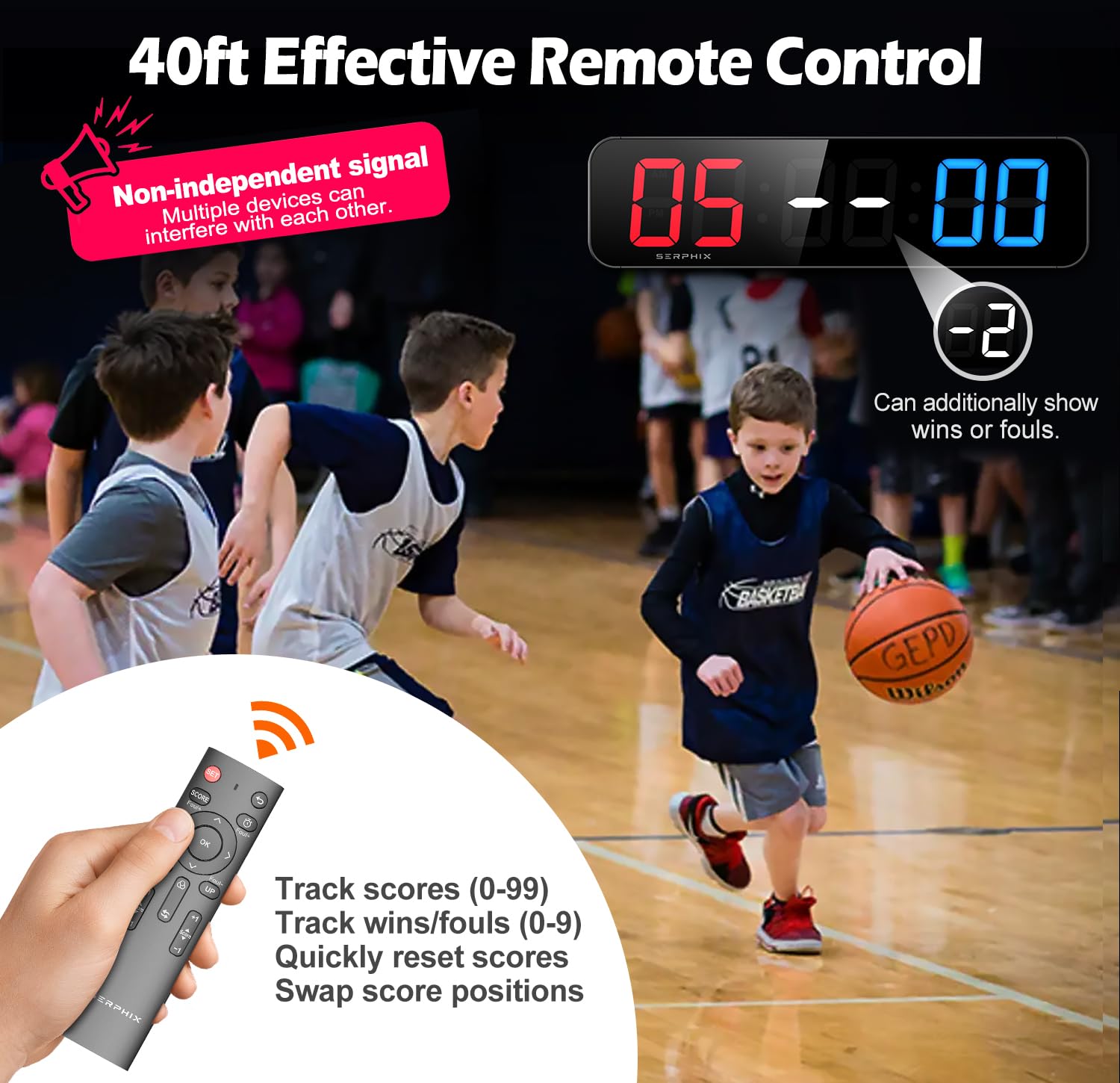 Snapklik.com : SERPHIX 15.2" Large Digital Scoreboard, Variable LED ...