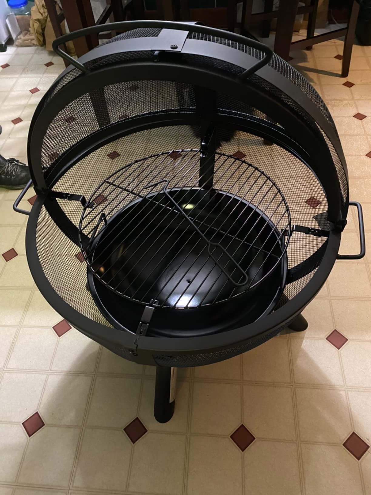 $23/mo - Finance Ikuby Ball of Fire Pit 35" Outdoor fire Ball with BBQ ...