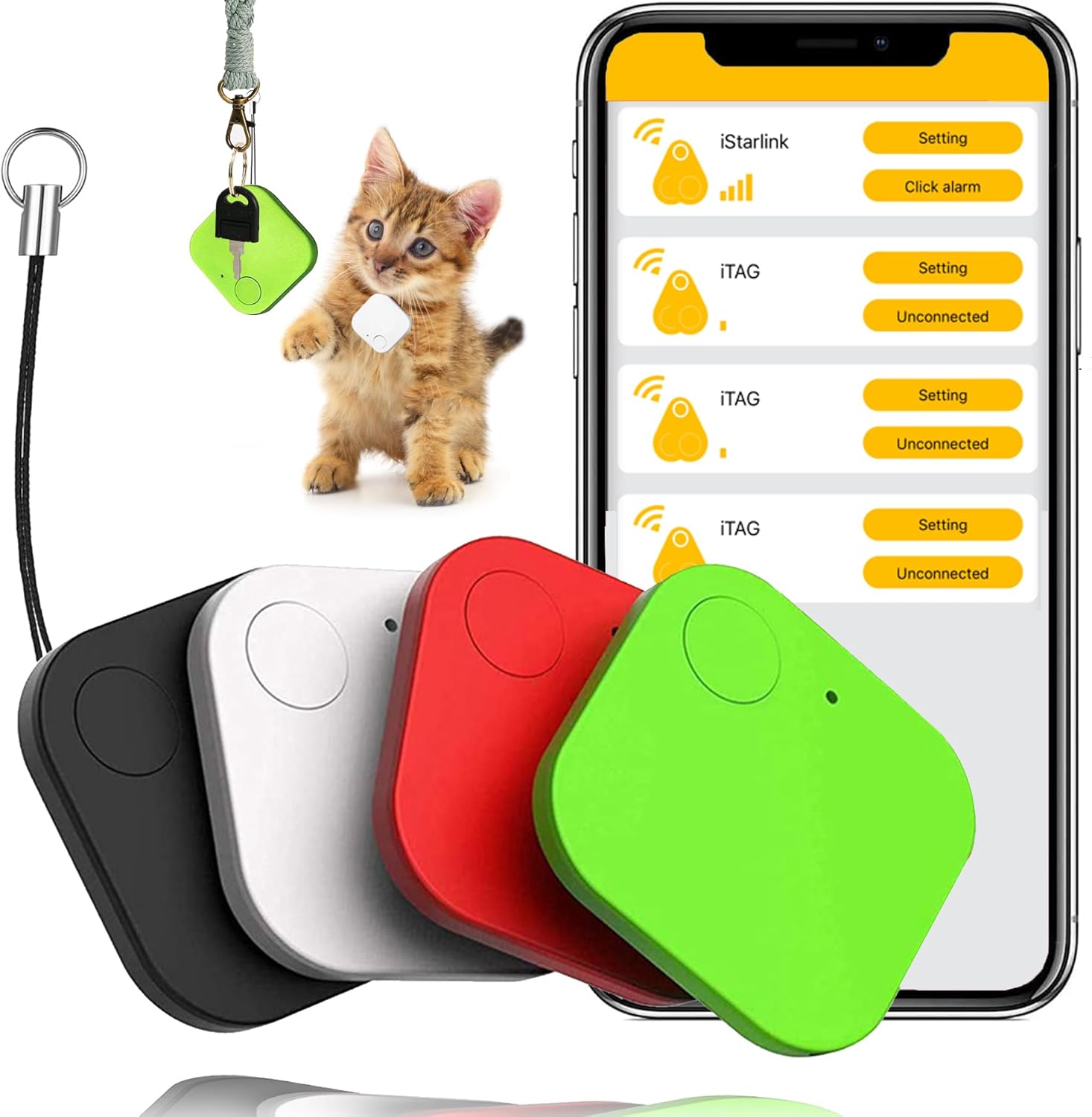 4-Pack Key Finder, Locator Tags, Anti-Lost Alarm Reminder - Locate Keys ...