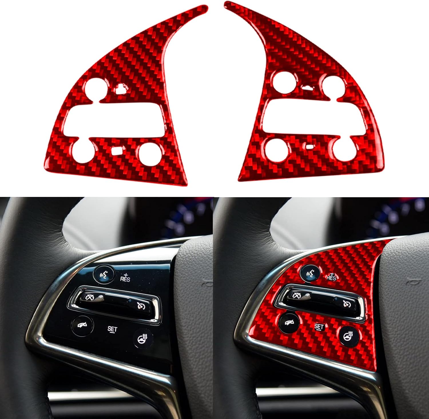 Amazon.com: NVCNX Real Premium Carbon Fiber Car Dashboard Dash Button ...