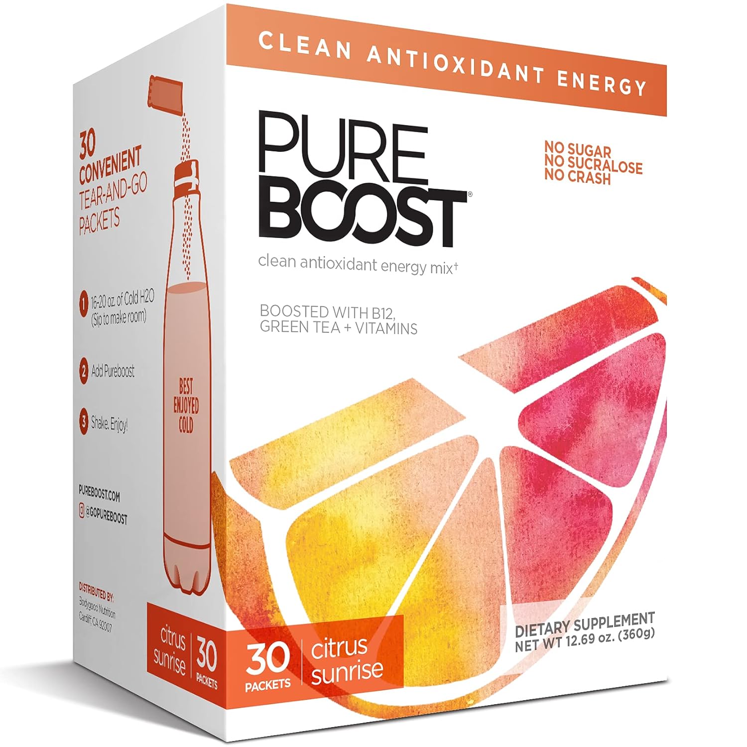 Amazon.com : Pureboost Clean Energy Drink Mix + Immune System Support ...