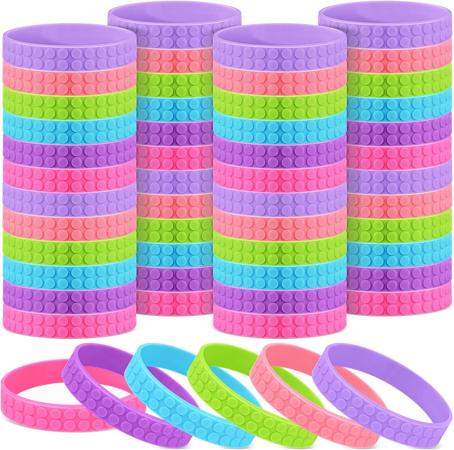 Amazon.com: Inbagi Building Block Bracelets for Kids 6 Color Stretchy ...