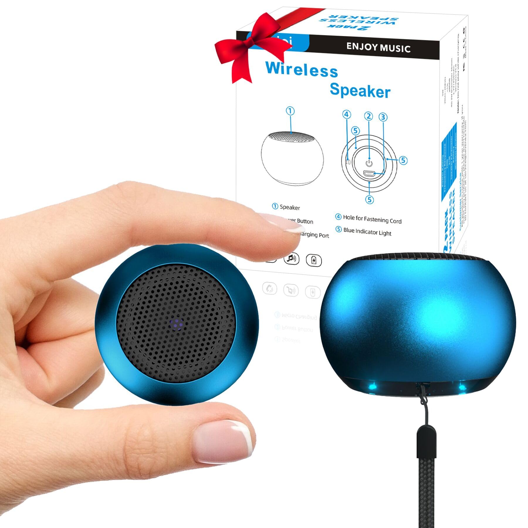 Amazon.com: SEVENKA 2 Bluetooth Mini Speakers, 3W Small Portable ...