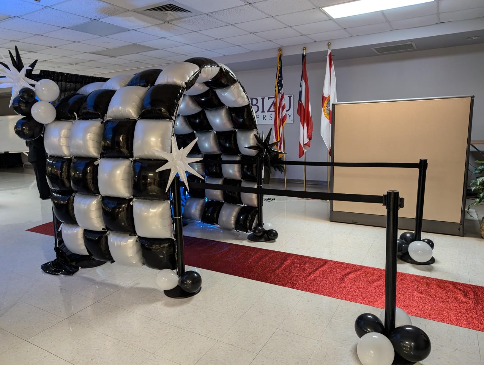 Amazon.com: Orgnafey White and Black Checkered Mylar Double sided Flat ...