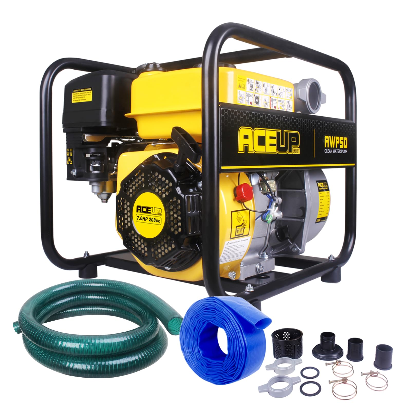 Aceup Energy Gasoline Water Pump, 2 Inch 158 GPM Powered Irrigation ...
