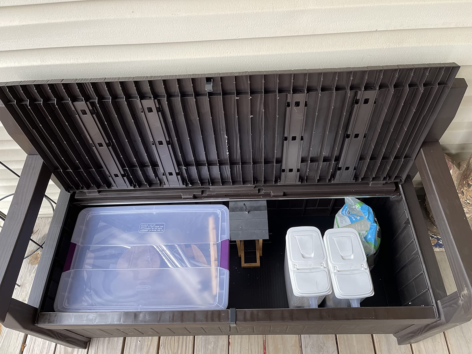 $40/mo - Finance Keter Solana 70 Gallon Storage Bench Deck Box Grey ...