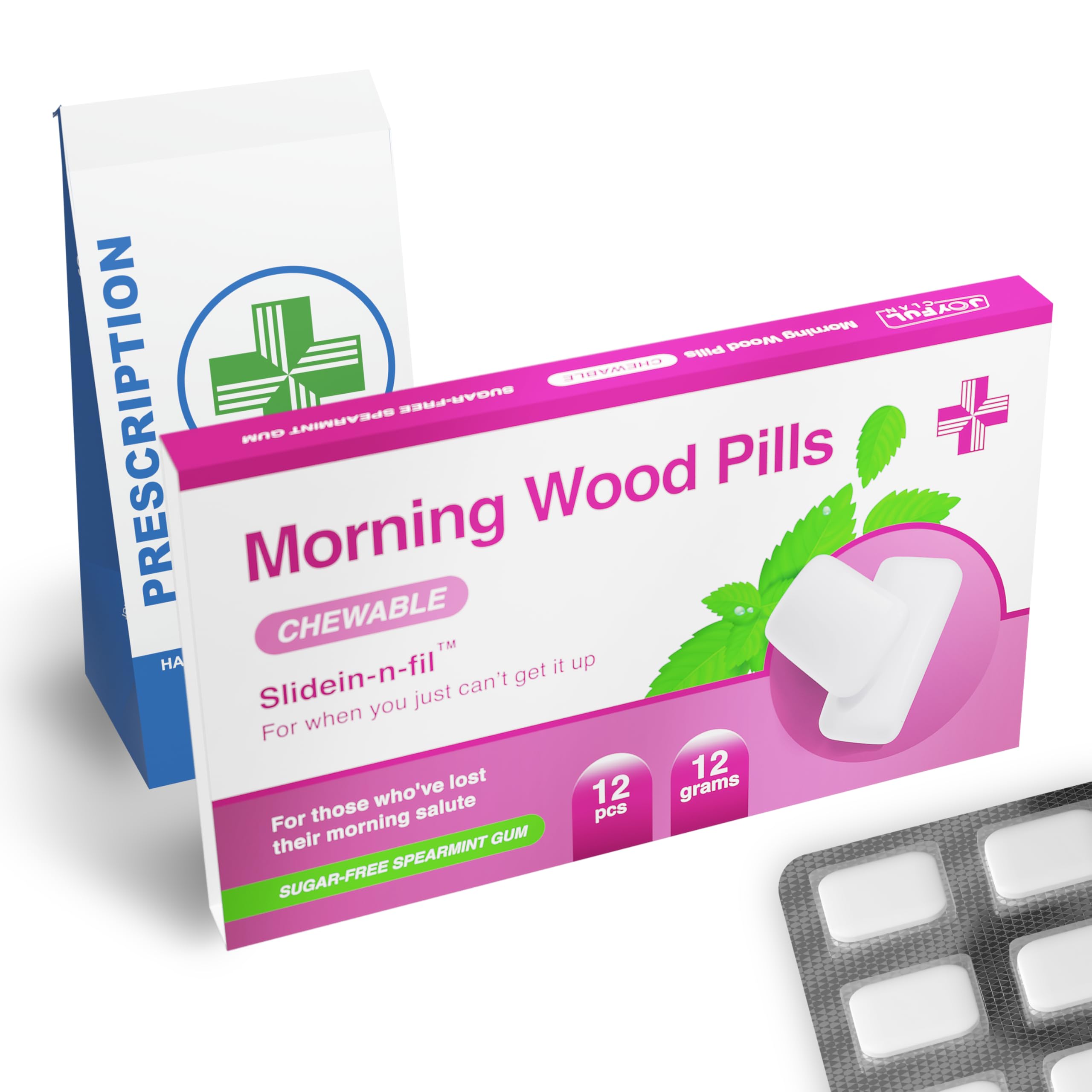 Amazon.com : Morning Wood Pills Joke - Spearmint Chewing Gum - Funny ...