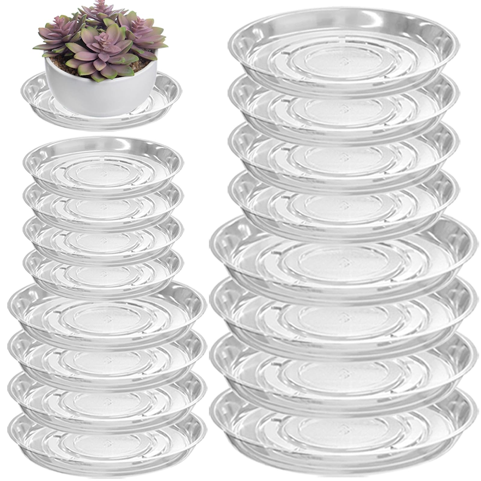 Clear Plastic Plant Saucers * 20 Pack Plant Saucers Of 6, 8, 10, 12