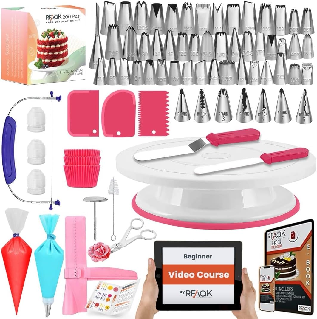 Amazon.com: MARTINARKAS Cake Decorating Kit, 159 Baking Supplies, Icing ...