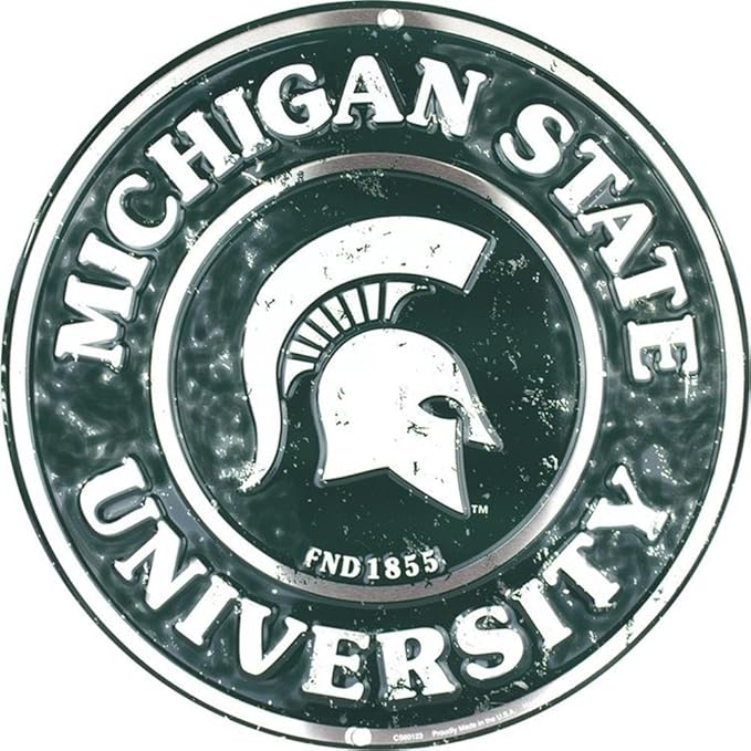Amazon.com: Signs 4 Fun Round Sign | Michigan State Spartans Sign | 12 ...