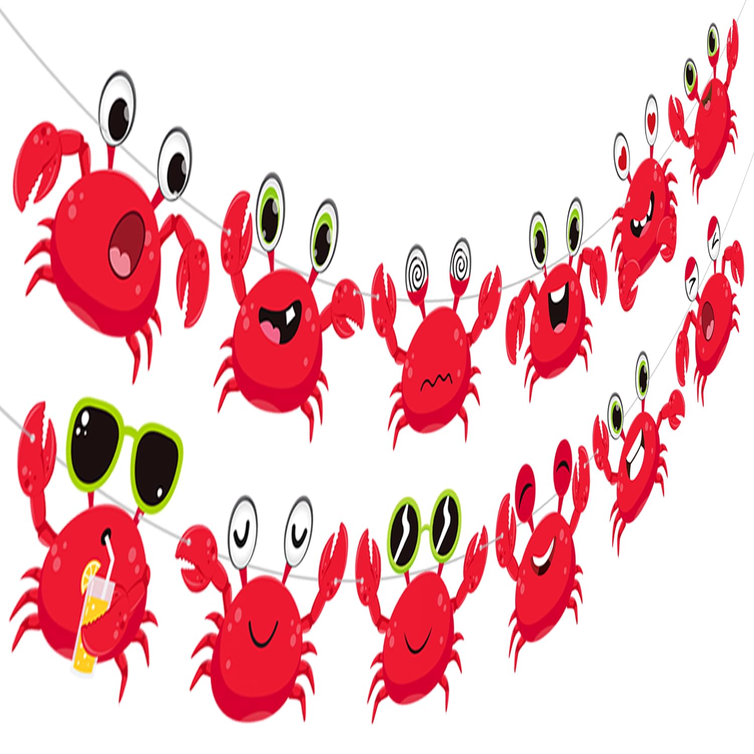 Amazon.com: Crab Party Banners Crab Birthday Party Decorations 2Pcs ...