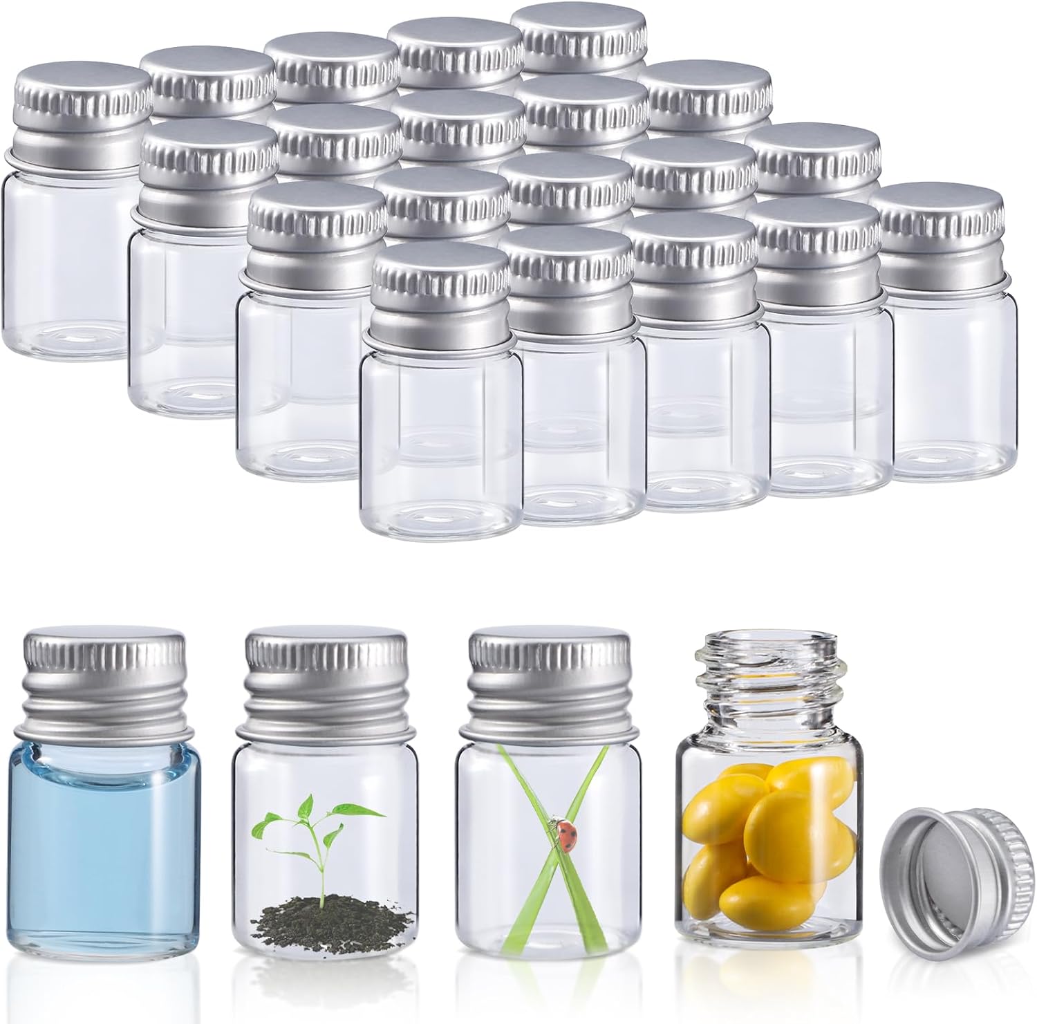 Amazon.com: FOUR E'S SCIENTIFIC 100 Pack 5ml Sample Vials with Aluminum ...