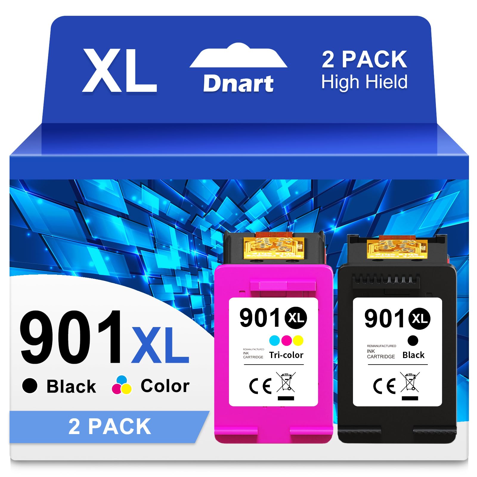 Amazon.com: DNART 901XL Ink Cartridge Replacement for HP 901 Ink ...