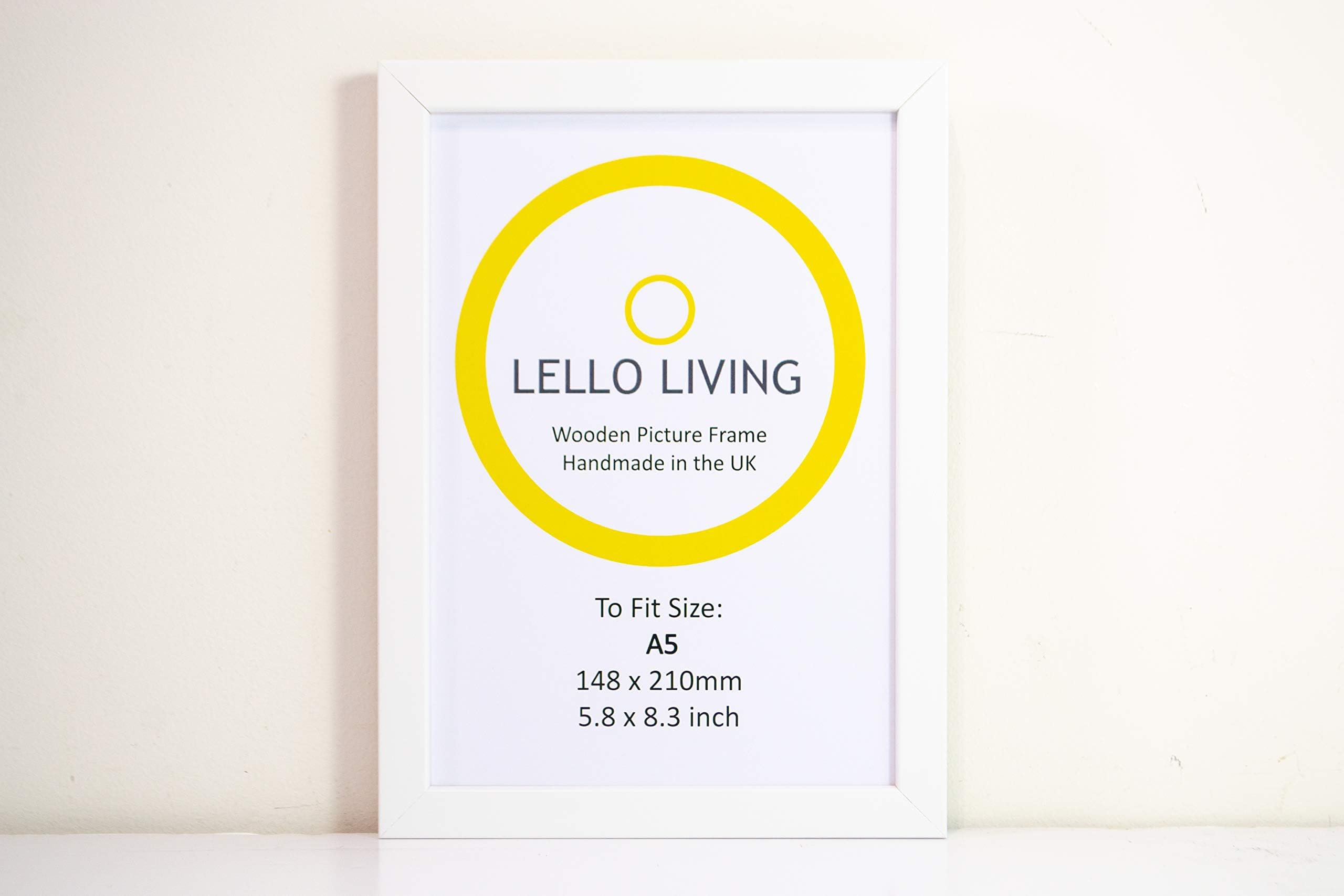 White Wood Picture frame, A5, A4, A3 Handmade in UK (A5) : Amazon.co.uk ...