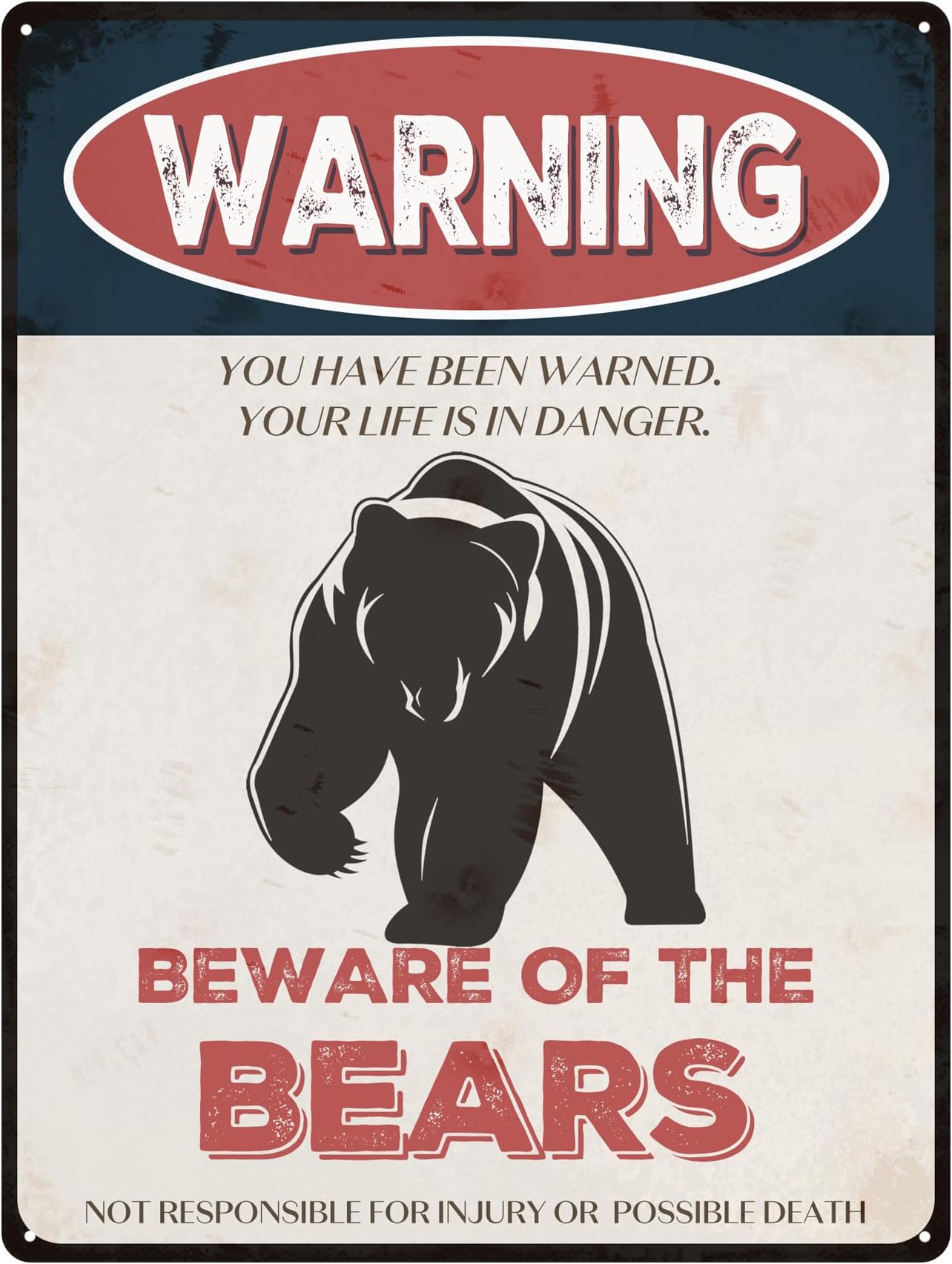 Amazon.com: CROSSWALKS Bear Silhouette Crossing 12" X 12" Aluminum Sign ...