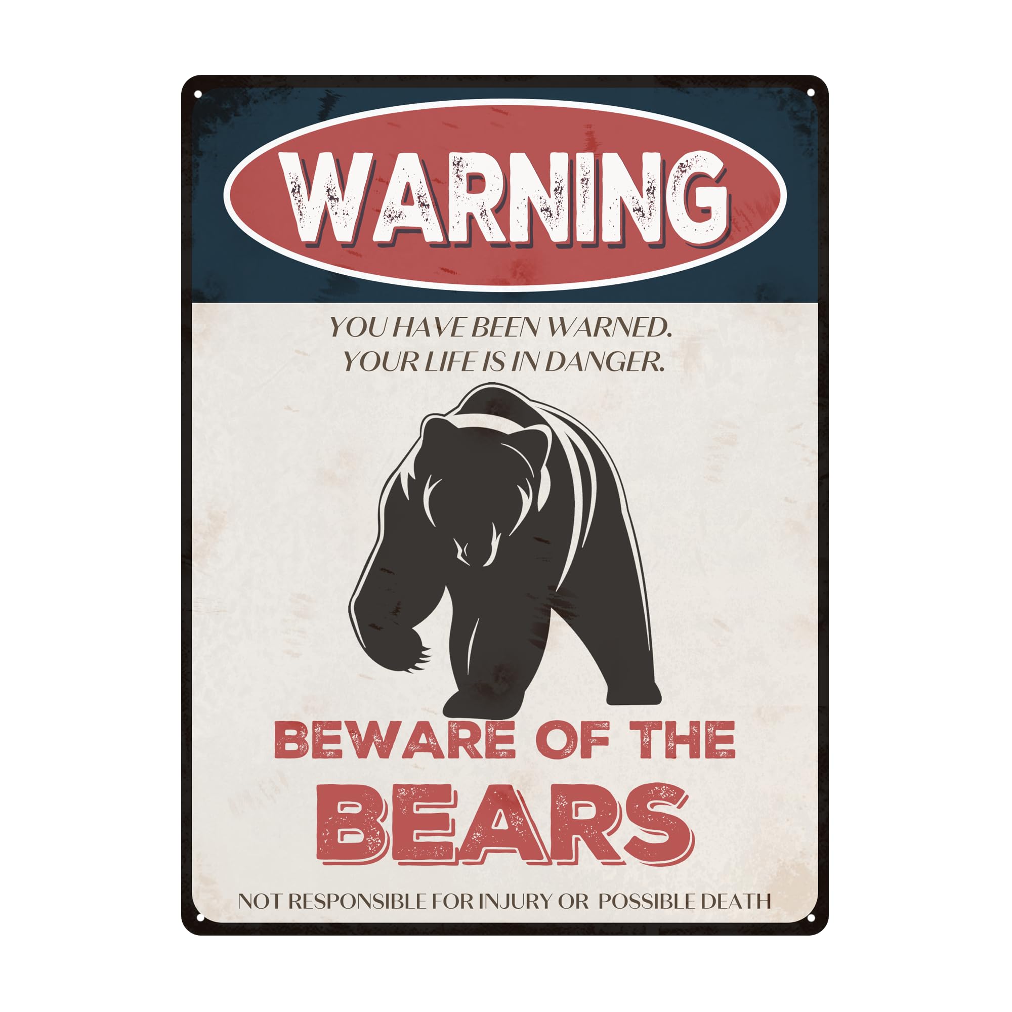 Amazon.com : Beware of Bears Sign 12x16 inch Animal Metal Signs for ...