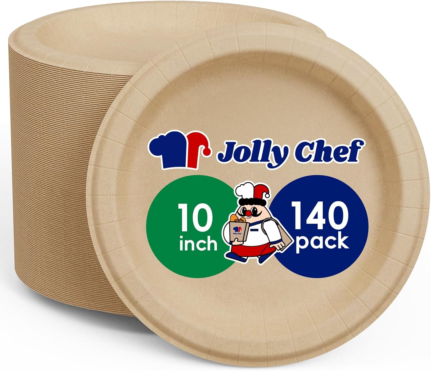Amazon.com: JOLLY CHEF10 Inch Paper Plates140 Pack Heavy Duty ...