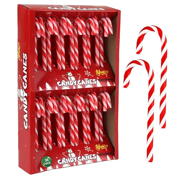 Amazon.com: Christmas Candy Canes Classic Red and White Peppermint ...