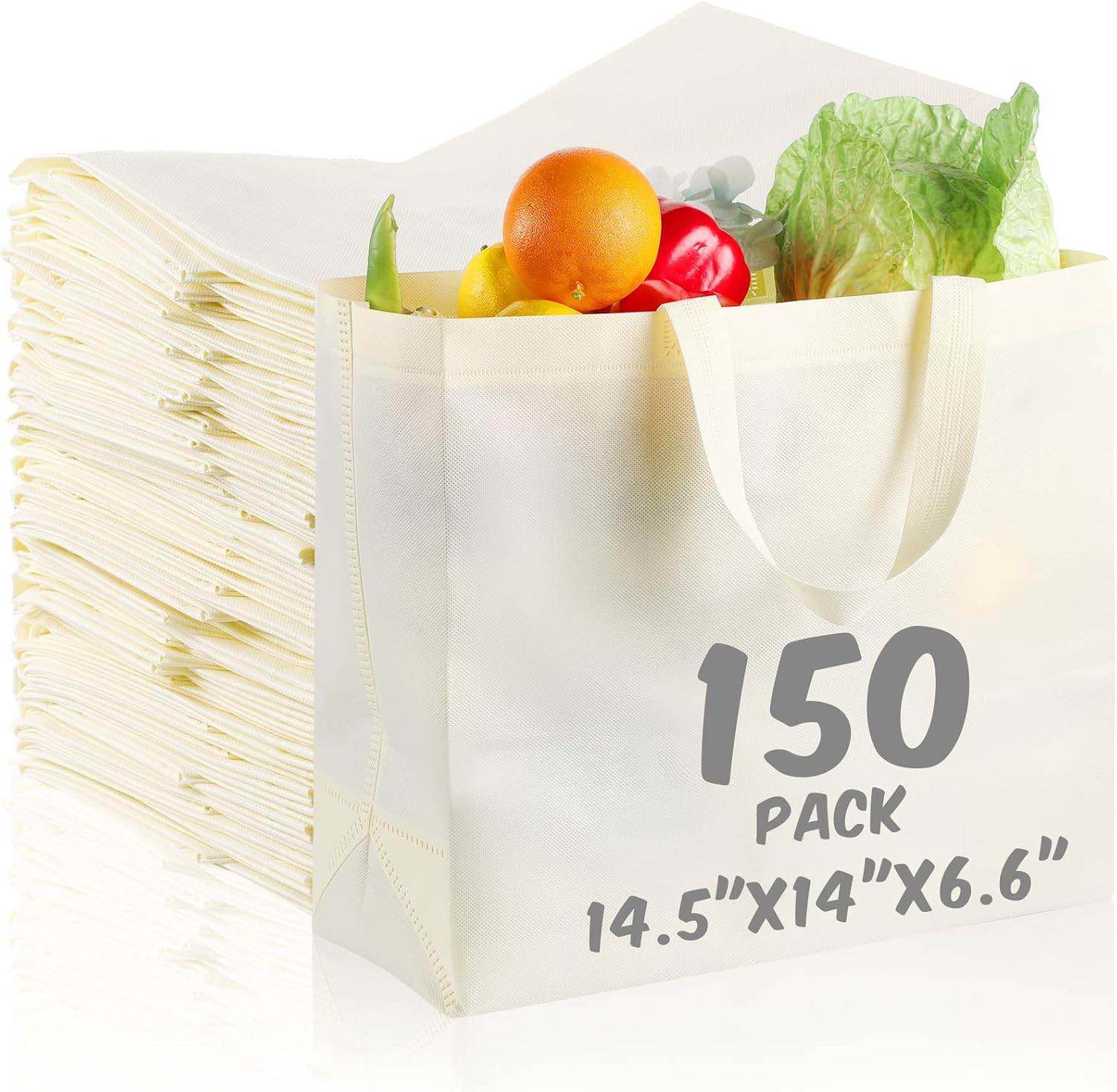Amazon.com: 150 Pcs Reusable Grocery Shopping Bags Foldable Large ...
