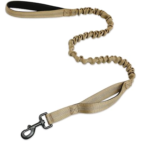 OneTigris Tactical Dog Training Leash Bungee Leash with 2 Control ...