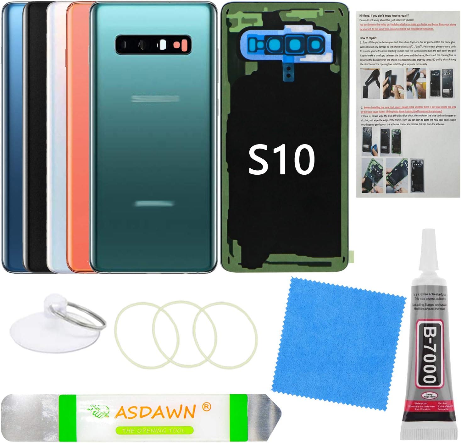 Amazon.com: Perzework Rear Back Glass Replacement for Samsung Galaxy ...