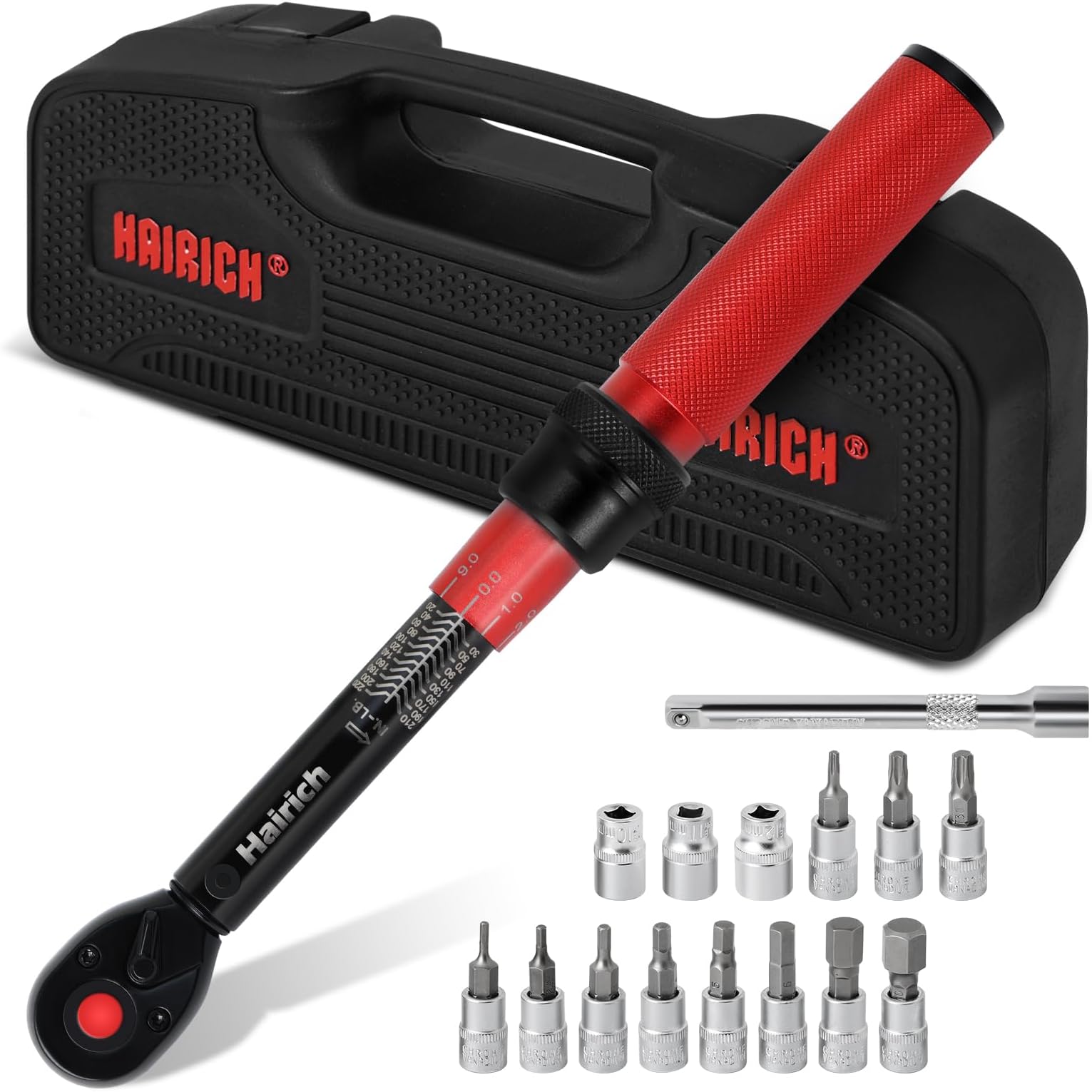 Folsaun 1/4 Inch Drive Torque wrench Set 32 Piece, 1/4'' Fx3/8''M 1/4 ...