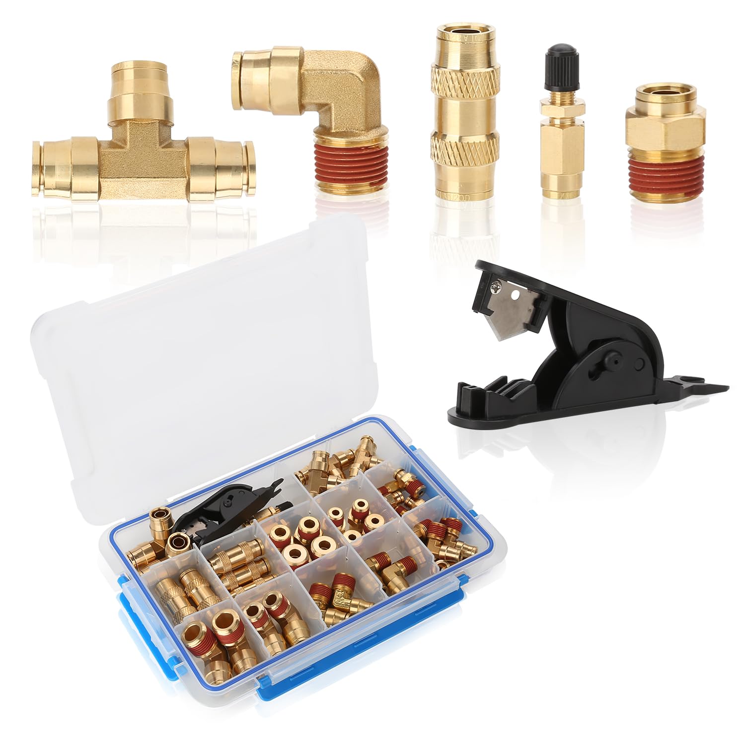 Snapklik.com : NIHAO 43 PCS Brass Air Brake Line Fittings