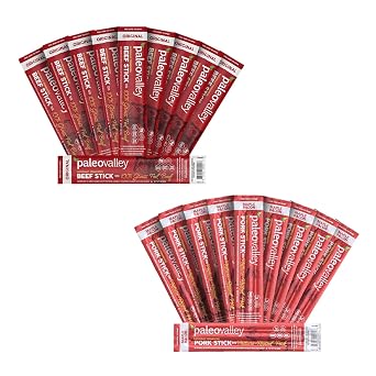 Amazon.com: Paleovalley Beef Stick Bundle - Original + Maple Pork ...