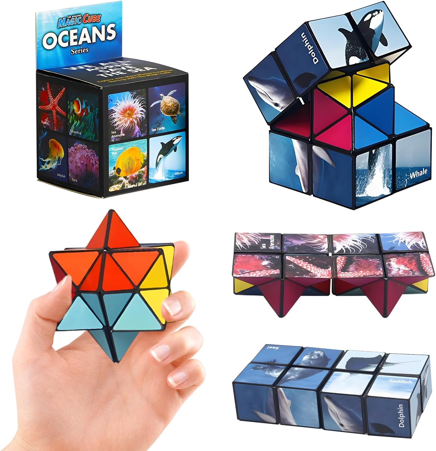 Amazon.com: Star Cube Magic Cube 2 in 1 Set, Ocean Yoshimoto Cube ...